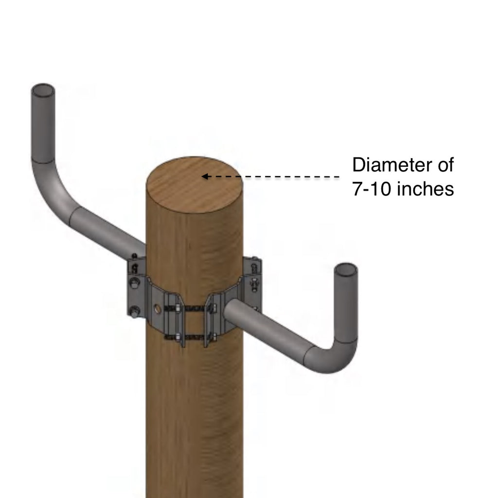 2 Arm Wrap Around Bracket for Wood Poles with 7"-10" Diameters – JCLievo