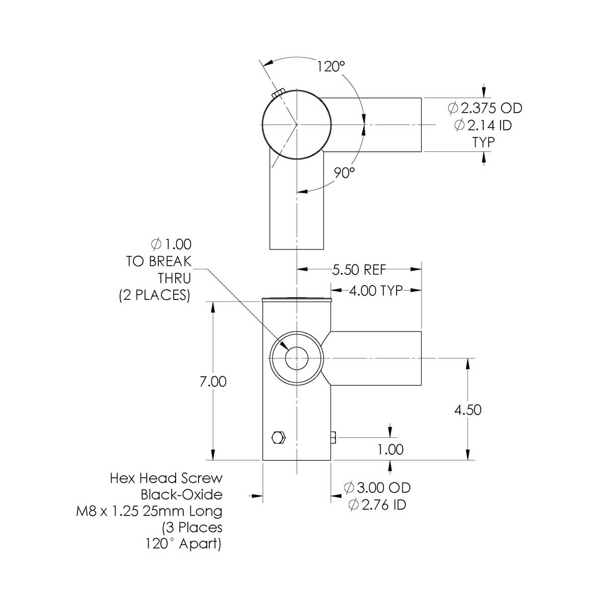 Tenon Adapter with 2 Horizontal Tenons at 90degree｜JCLievo